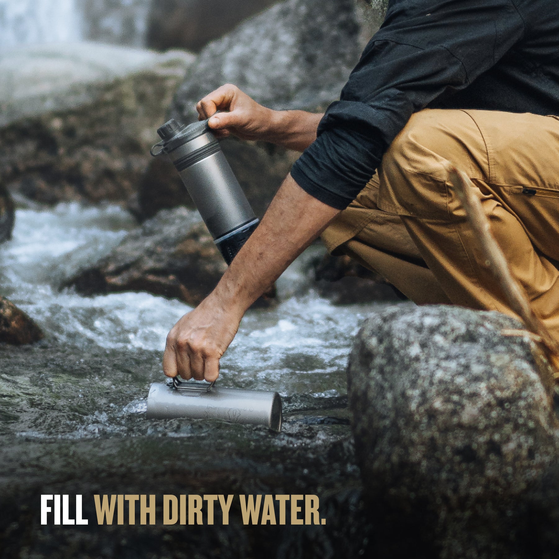 24oz GeoPress® Ti Filter & Purifier Water Bottle - Covert Edition – GRAYL®
