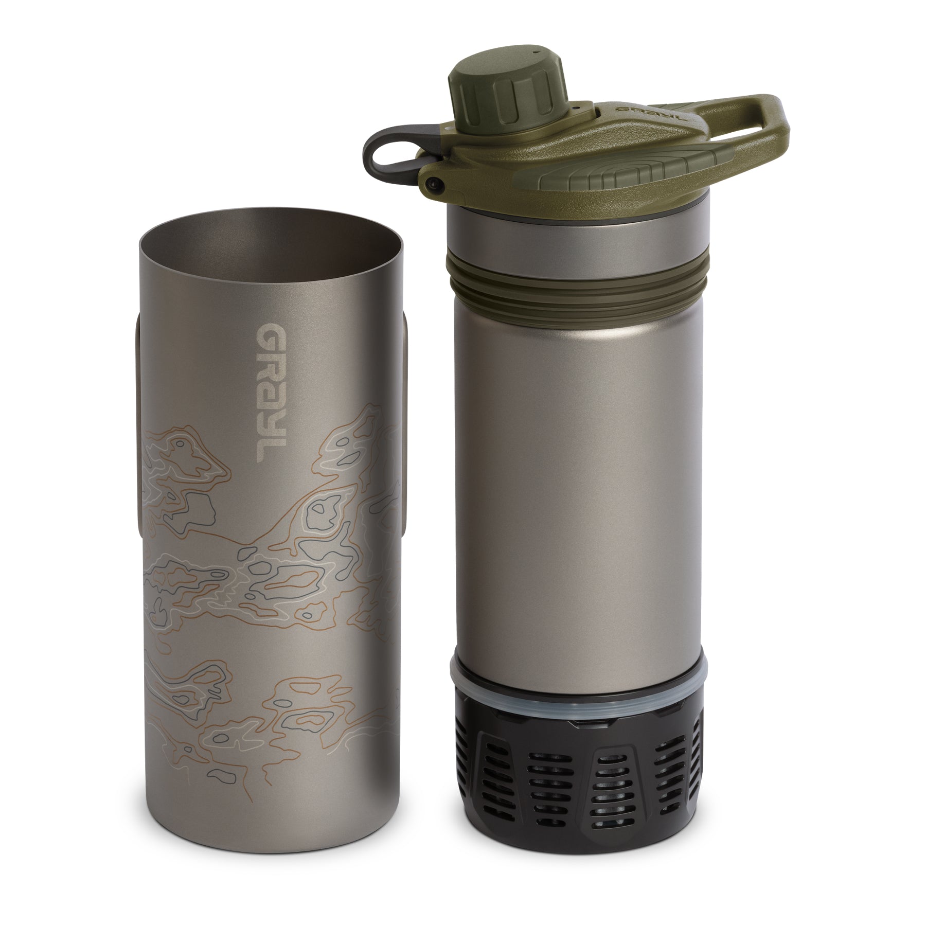 24oz GeoPress® Ti Filter & Purifier Water Bottle - Covert Edition – GRAYL®